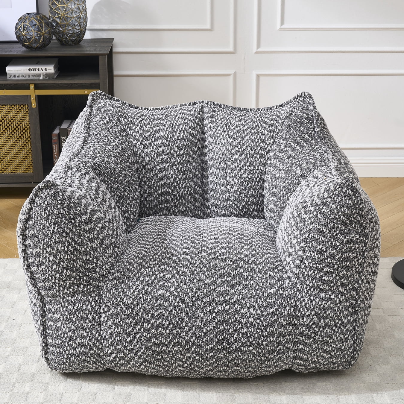 Bean Bag Chair with High Resilience Foam, Fluffy Lazy Sofa, Giant Bean ...