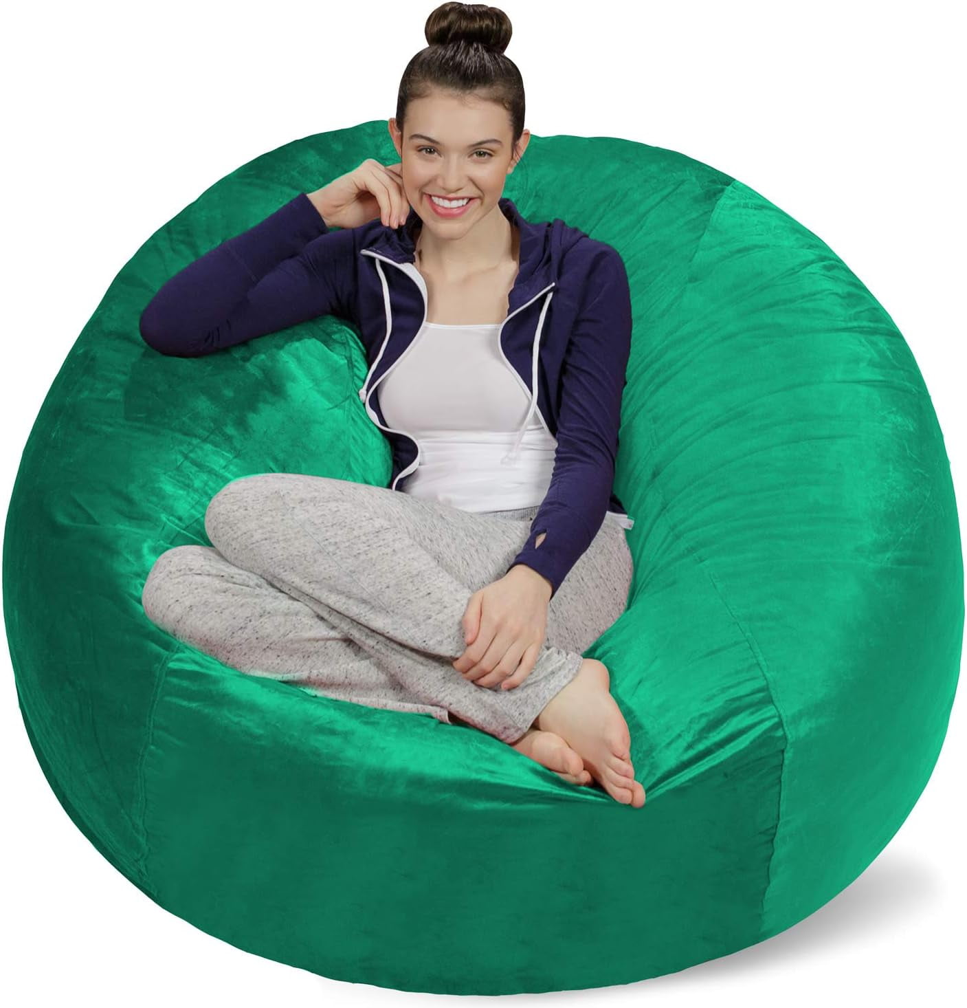 Bean Bag Chair - Plush, Soft - Memory Bean Bag Chair with Microsuede ...