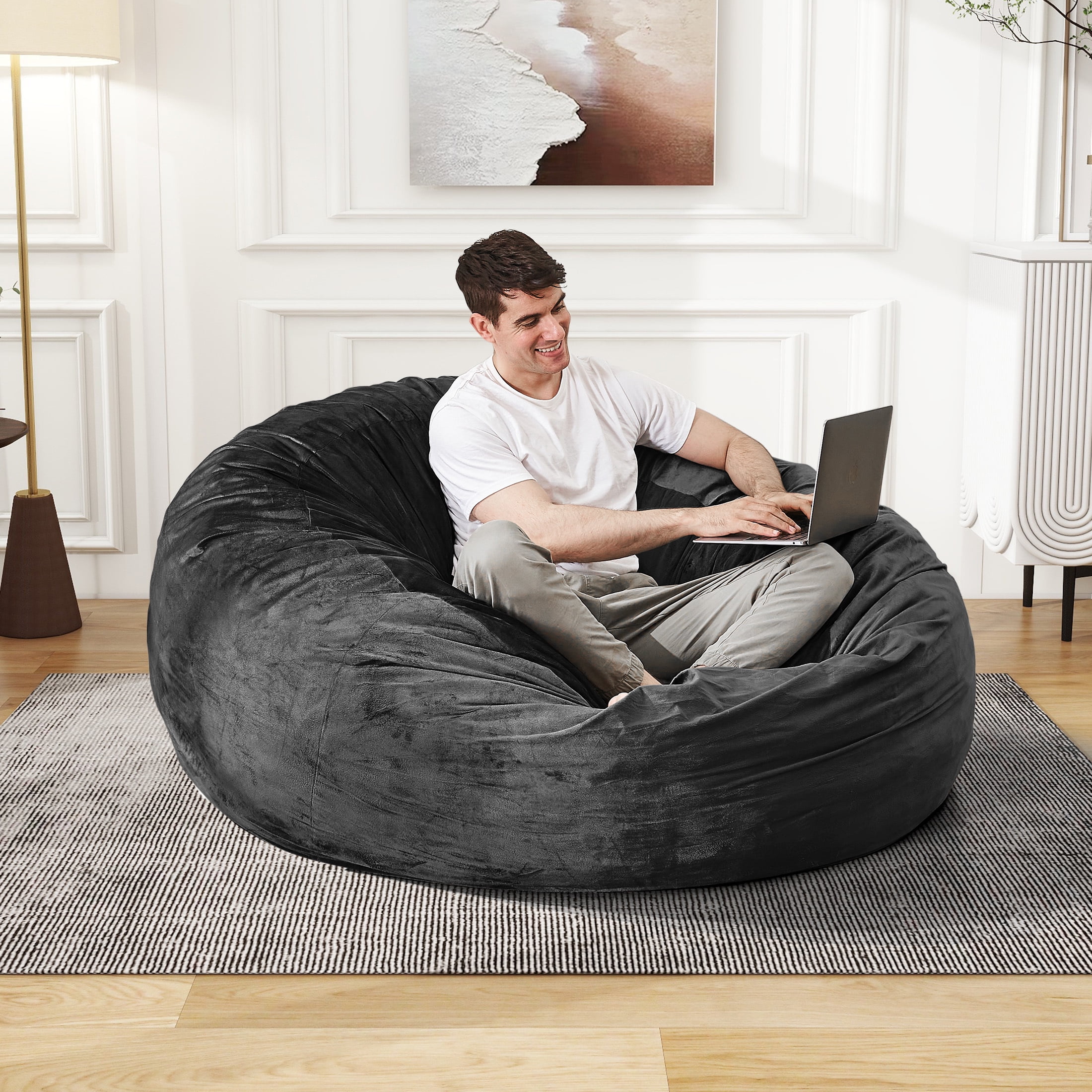 Bean Bag Chair Stuffed with Foam For Adults and Kids，Folding Beanbag ...