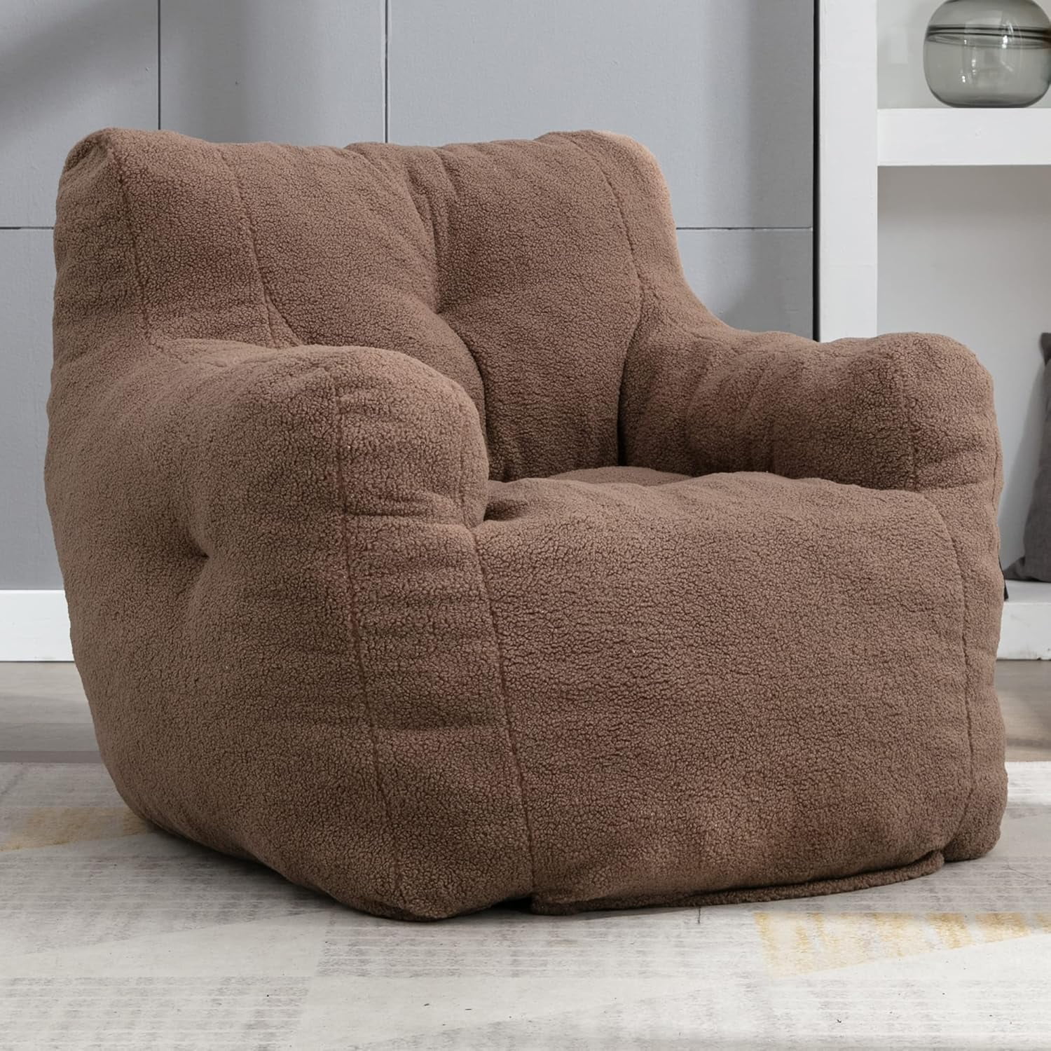 Bean Bag Chairs with Armrest,Soft Memory Foam Filler,Tufted Fabric ...
