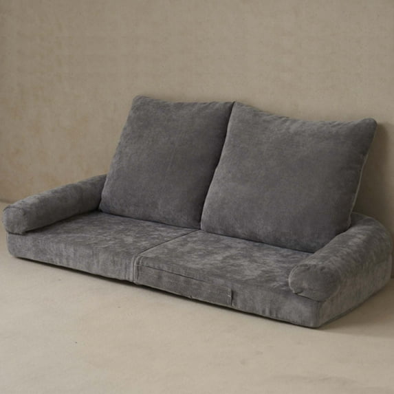 Bean Bag Chairs Convertible Fold-Out Single Sofa Bed,Gray,Right, the ...