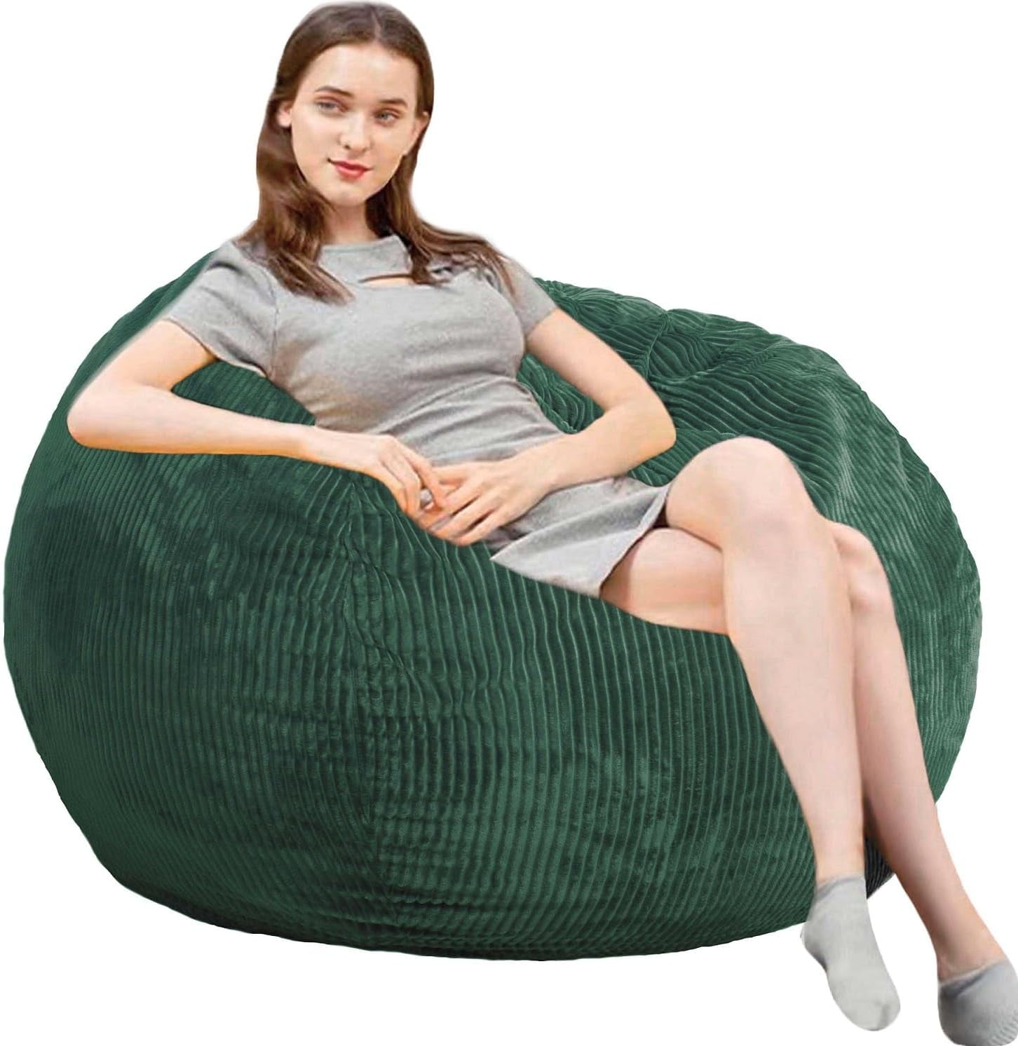 Chair 3Ft Luxurious Faux Rabbit Fur Memory Foam Bean Bag Chairs for ...