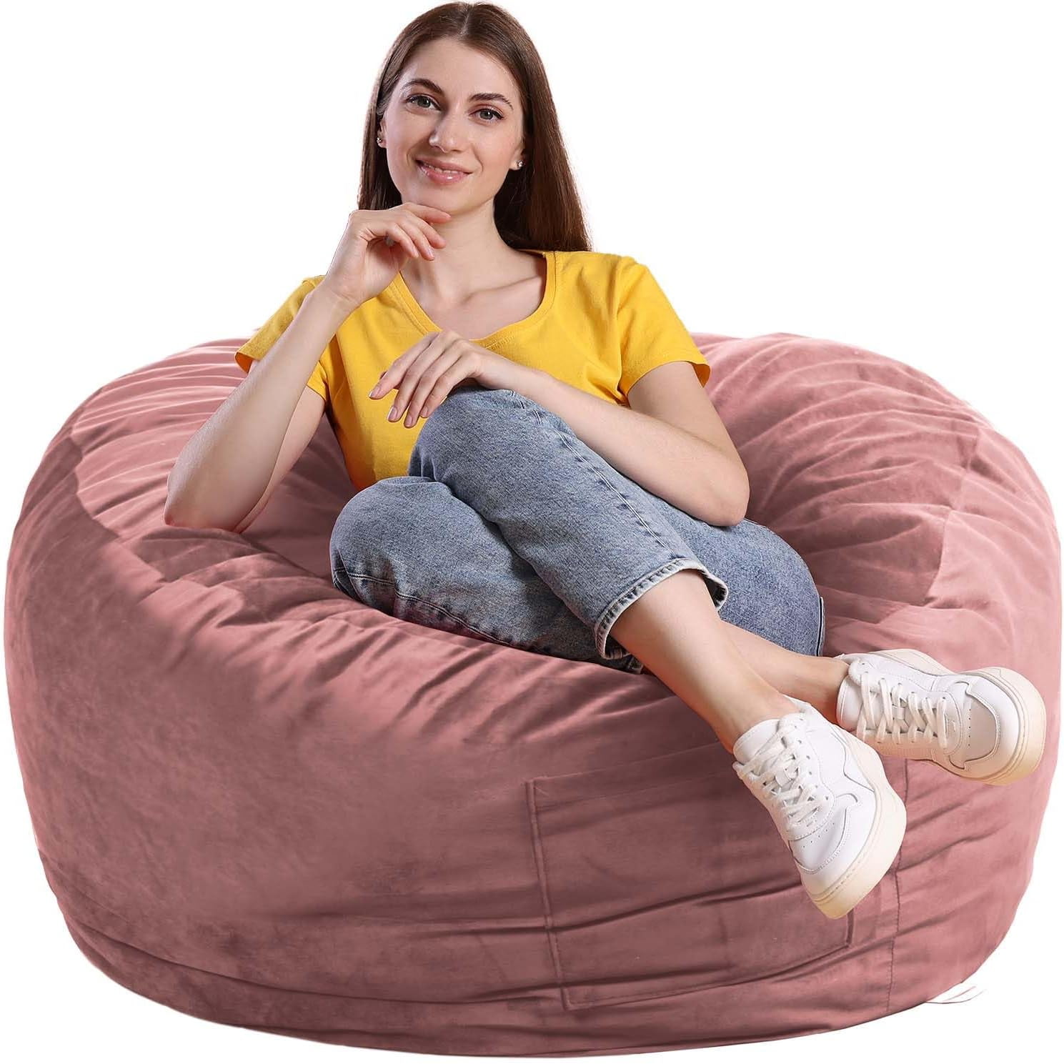 Bean Bag Chairs, Memory Foam Stuffing Bean Bag Chair for Adults/Teens ...
