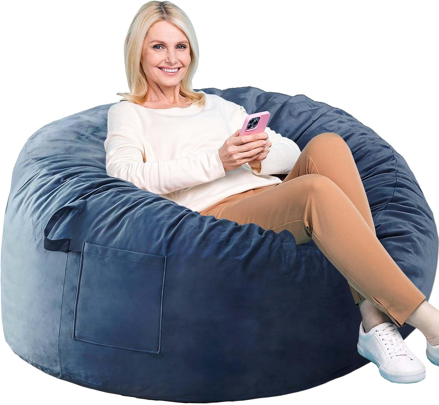Bean Bag Chairs, Memory Foam Stuffing Bean Bag Chair for Adults/Teens ...