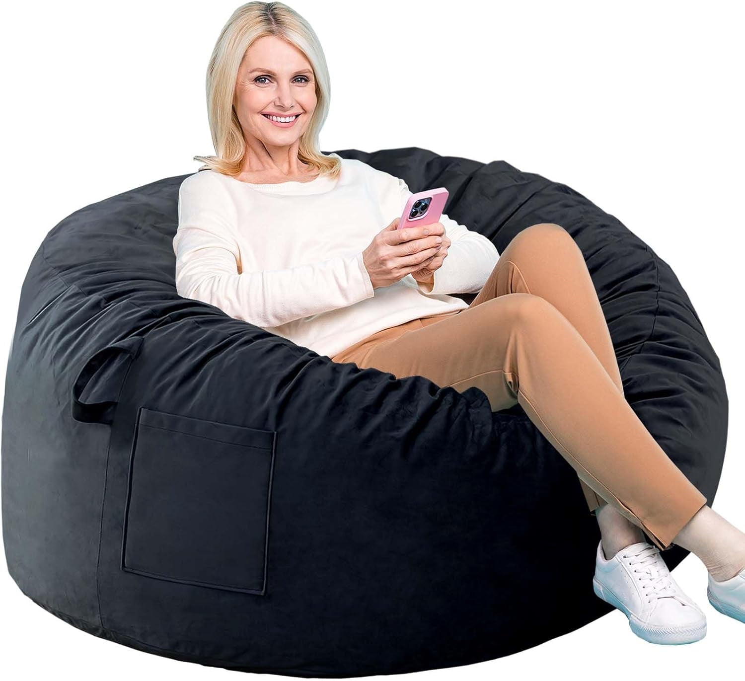 Bean Bag Chairs, Memory Foam Stuffing Bean Bag Chair for Adults/Teens ...