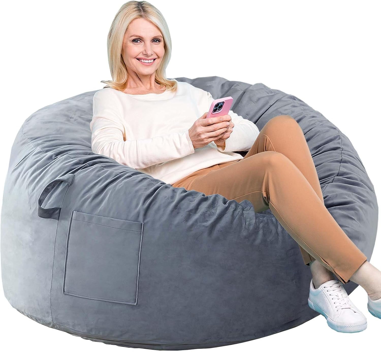 Bean Bag Chairs, Memory Foam Stuffing Bean Bag Chair for Adults/Teens ...