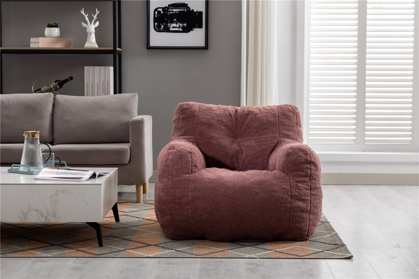 Bean Bag Chairs, Modern Soft Tufted Foam Bean Bag Chair Filler, Lazy ...