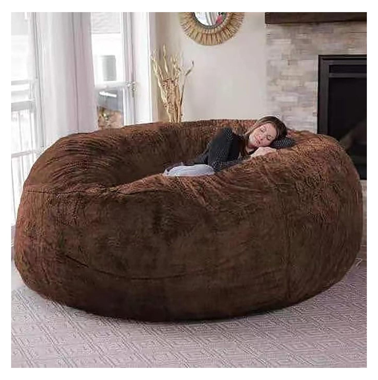 Bean Bag Chairs for Adult,5/6/7ft Soft Fluffy Lazy Sofa,Bean Bag Sofa ...