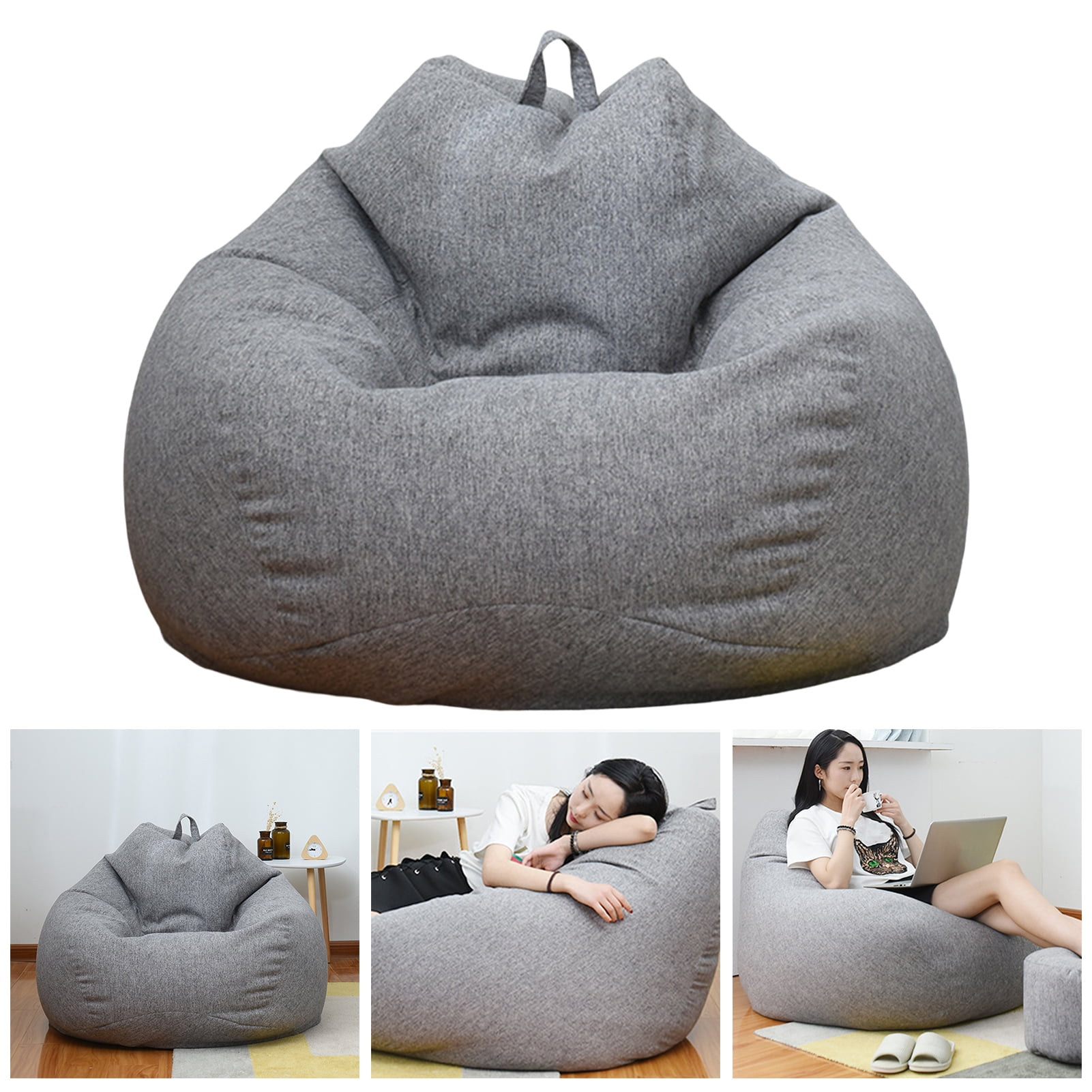 Bean Bag Cover Solid Color Dust-proof Easy to Care Giant Couch Been Bag ...