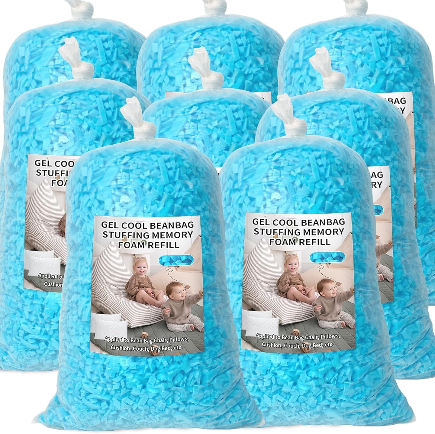 Bean Bag Filler, 10lbs Shredded Memory Foam Filling, Soft Pillow ...