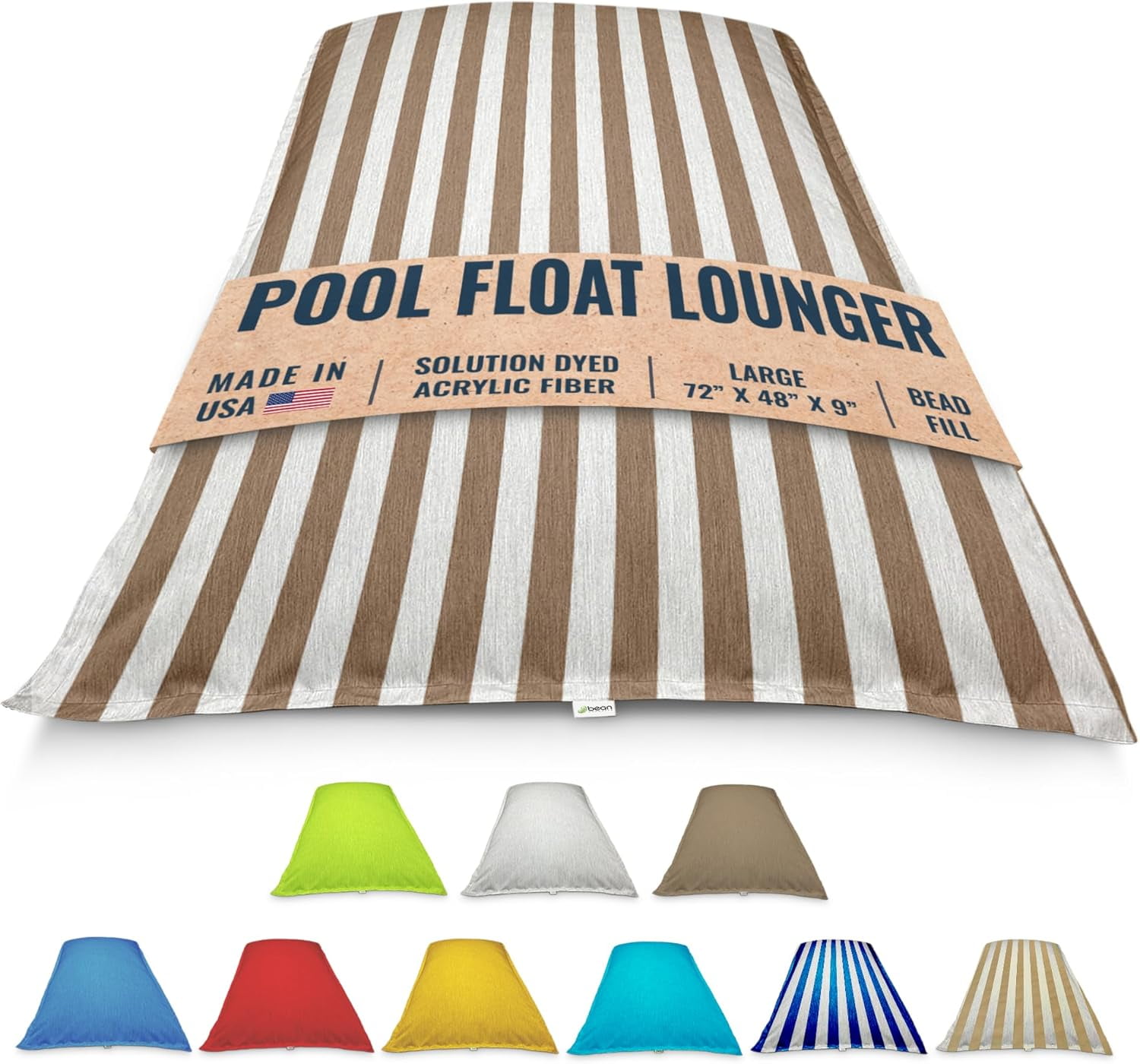 Bean Bag Pool Float Lounger - Bead Fill, Fade & Water Proof Fabric ...