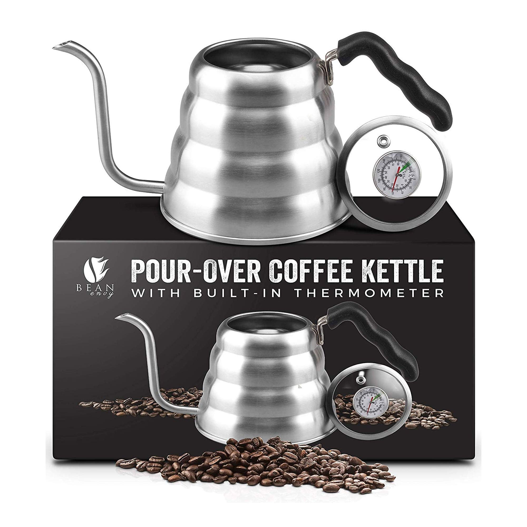 Bean Envy Pour Over Coffee Kettle - 40 oz, Stainless Steel, Gooseneck Coffee and Tea Kettle with ...