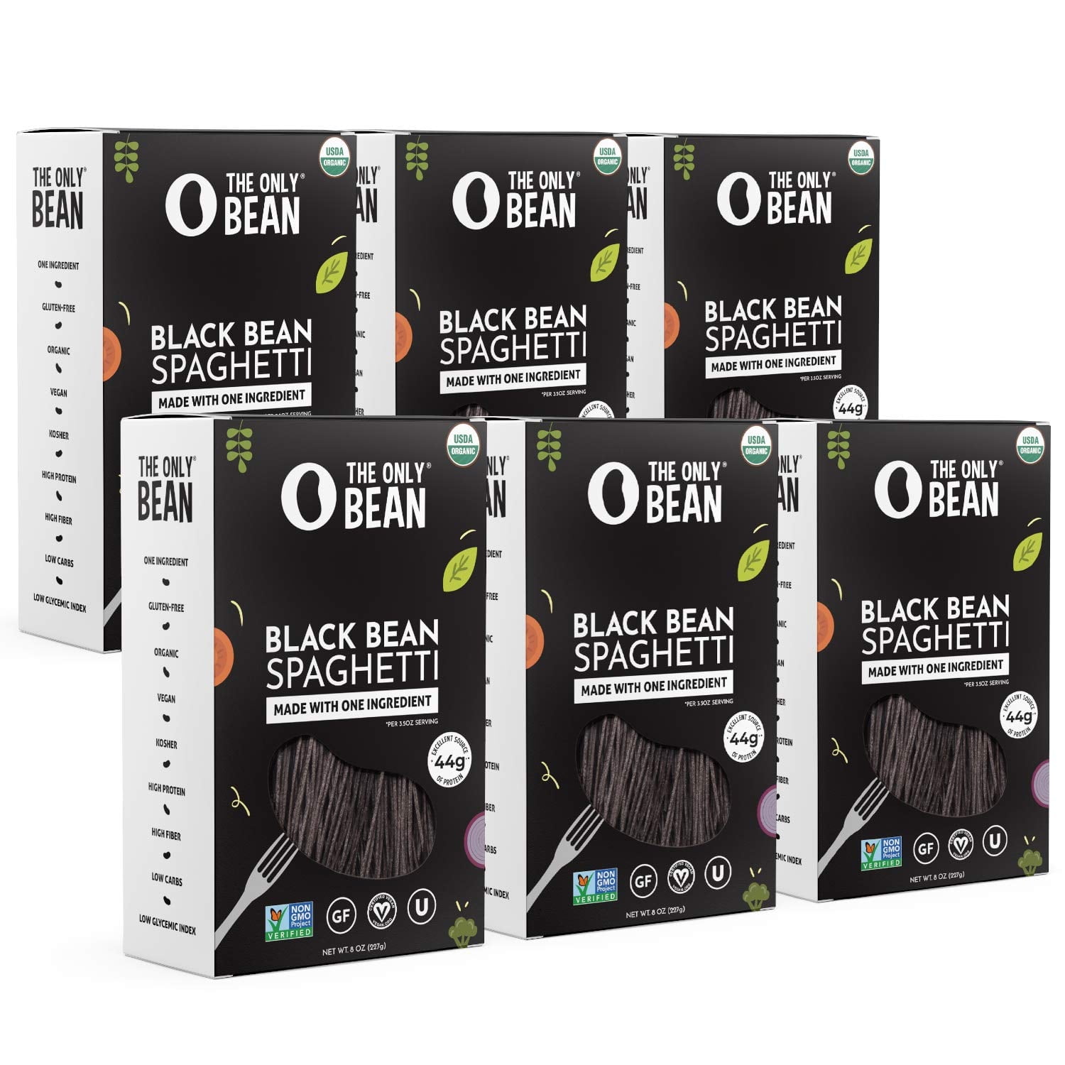 The Only Bean Organic Black Bean Spaghetti Pasta 8 oz 6pk - Walmart.com