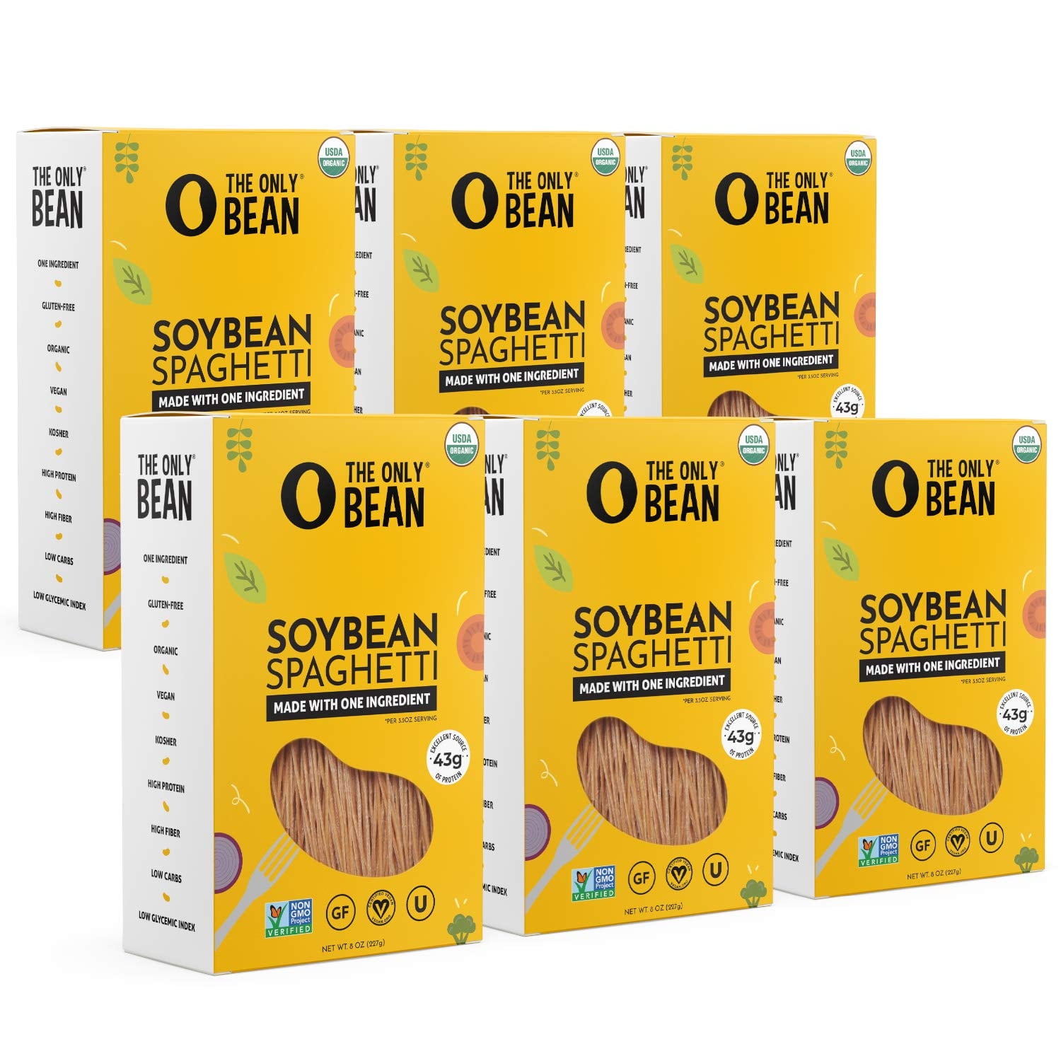 The Only Bean Organic Soy Bean Spaghetti Pasta High Protein Vegan Low ...