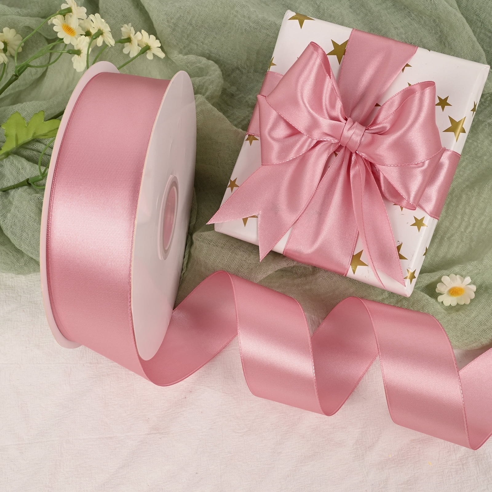 Bean Pink Double Face Ribbon 1.5 Inch 100 Yards - Walmart.com