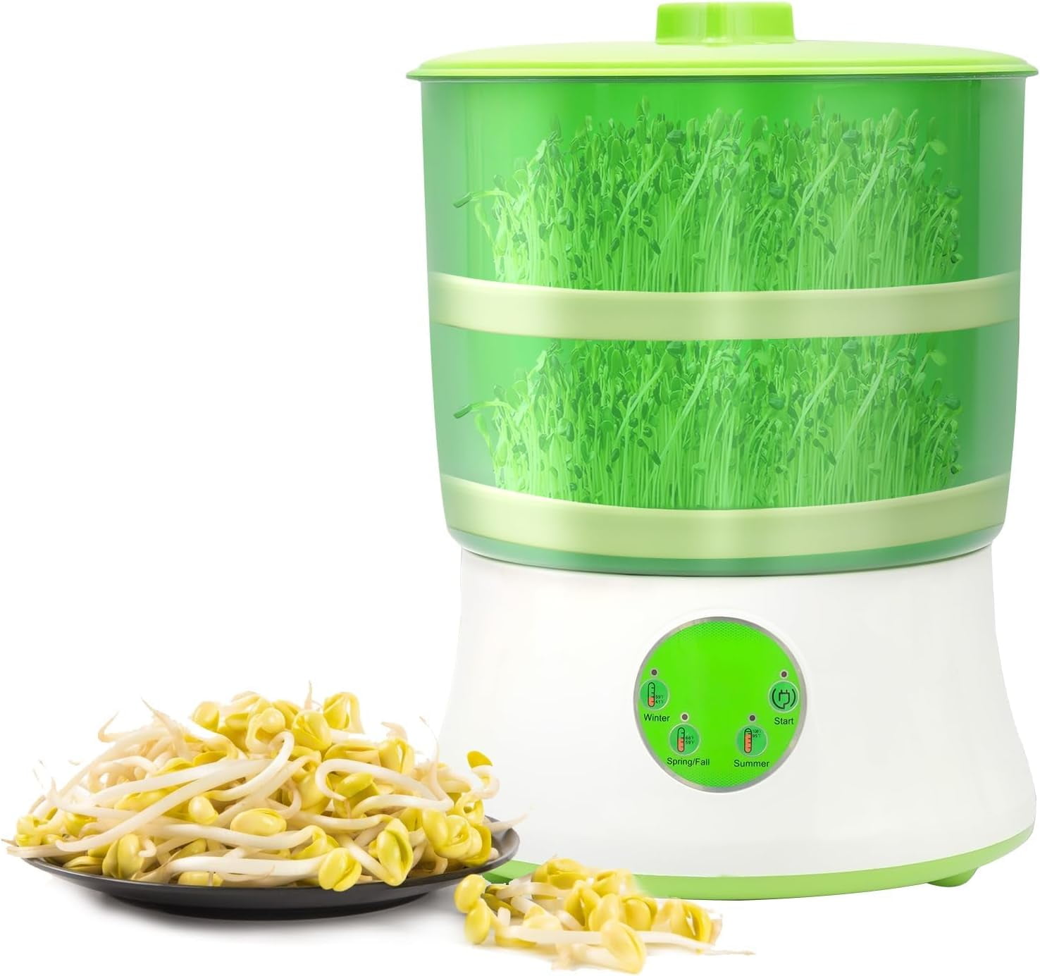 Bean Sprouts Machine,2 Layers Automatic Sprouts Growing kit w/3 ...