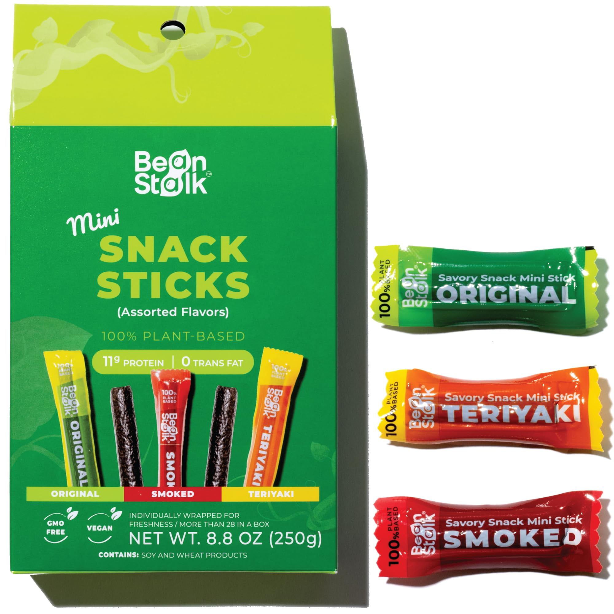 Bean Stalk Savory FEV6 Vegan mini Snack Sticks - Assorted Flavors ...