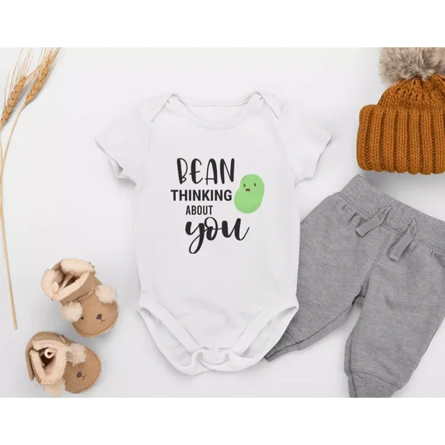 Bean Thinking About You Baby Vest, Cute Bean Grow, Funny Food Baby Gift ...