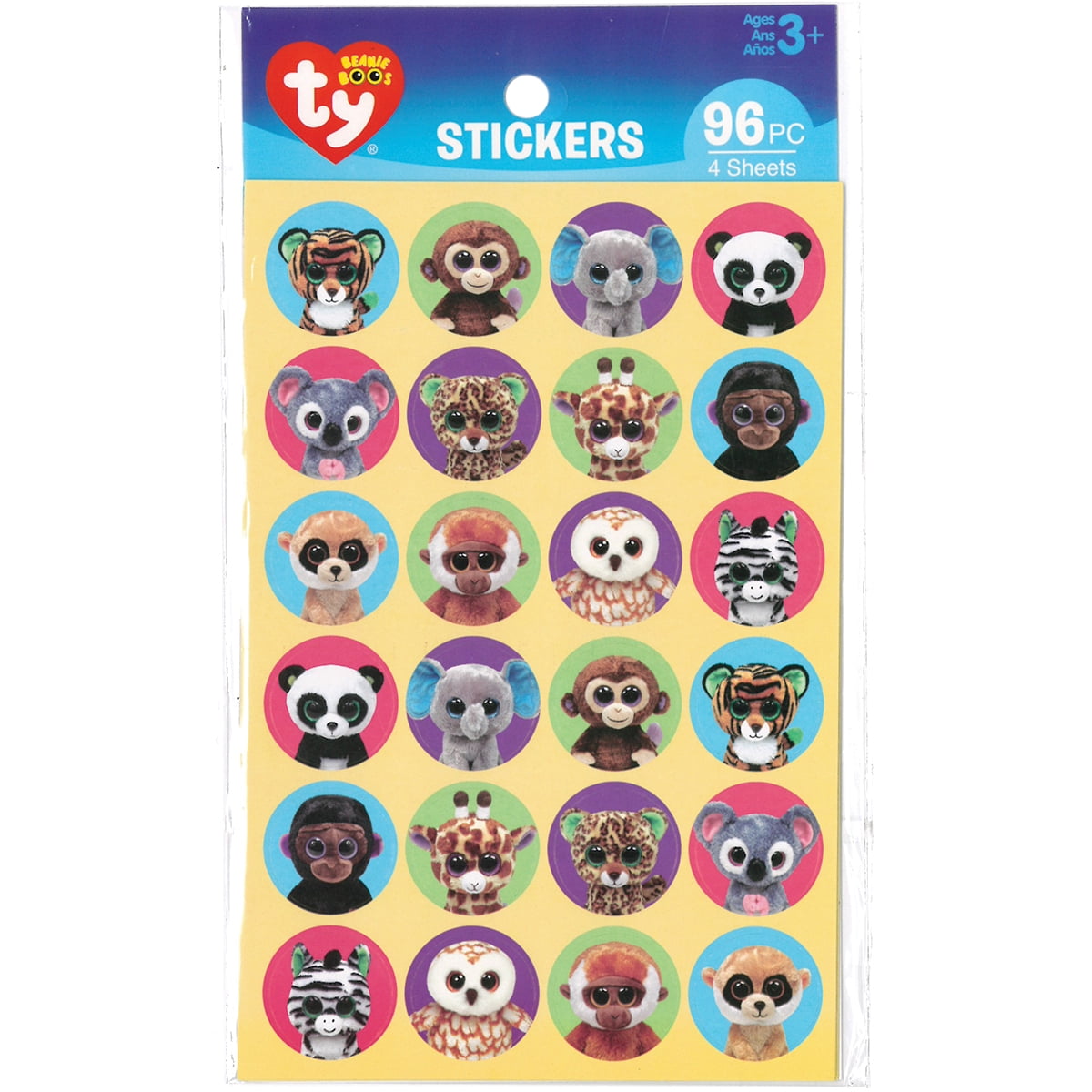 Beanie Boos Stickers 96/Pkg-Jungle - Walmart.com