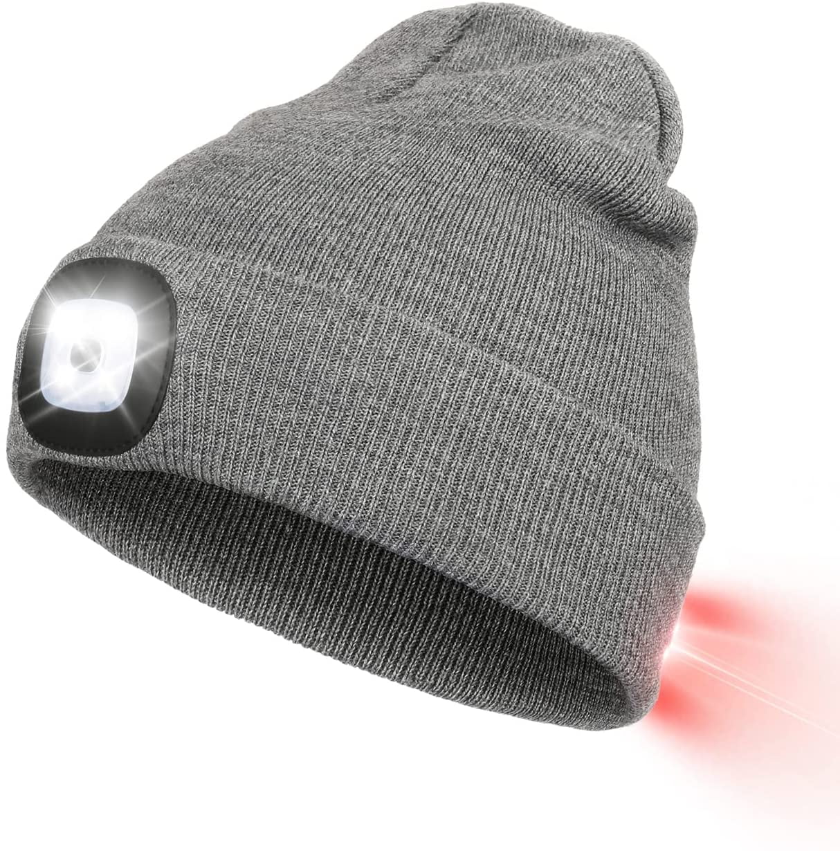 Beanie Hat With Front And Back Led Light, Usb Rechargeable Headlamp ...