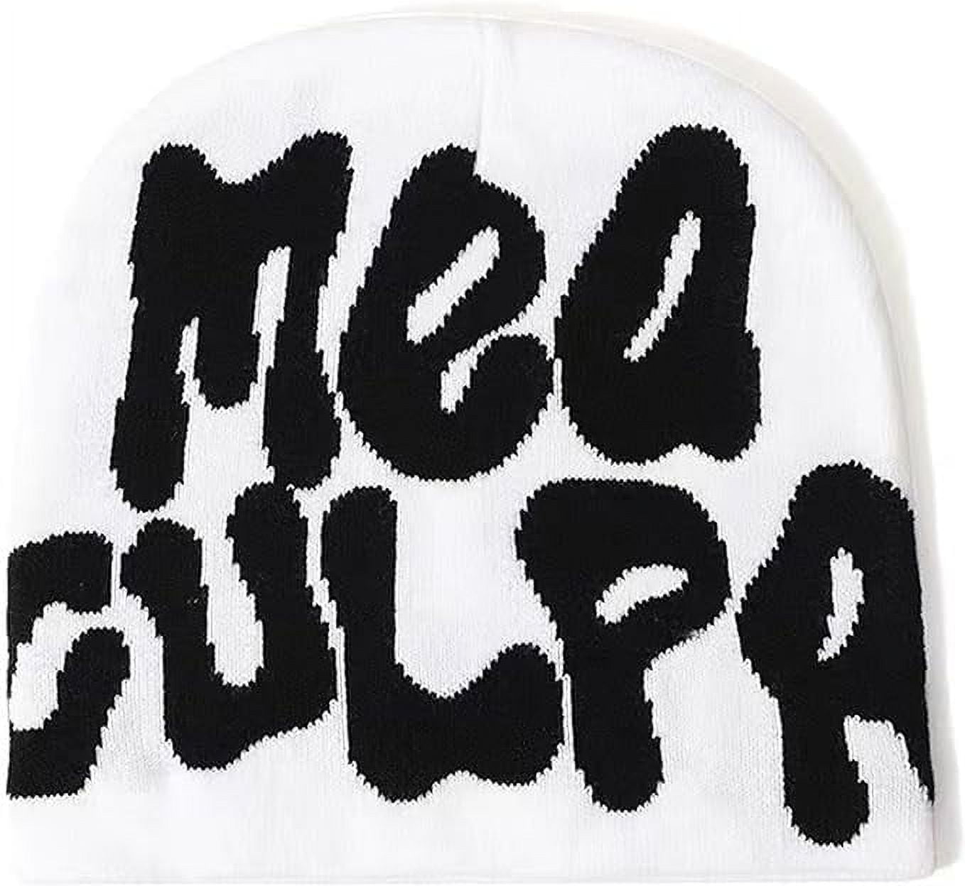 Beanie Hat Slouchy Knitted Beanies Y2k Accessories Skull Caps Mea Culpa ...