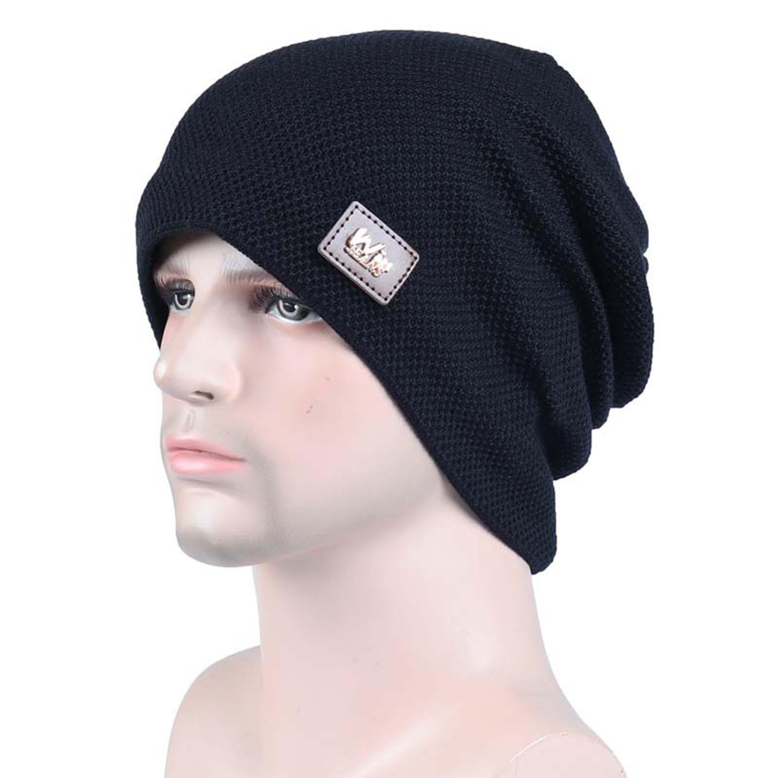 Beanie Hats for Men Winter Thick Knit Turban Hat Fleece Warm Cozy ...
