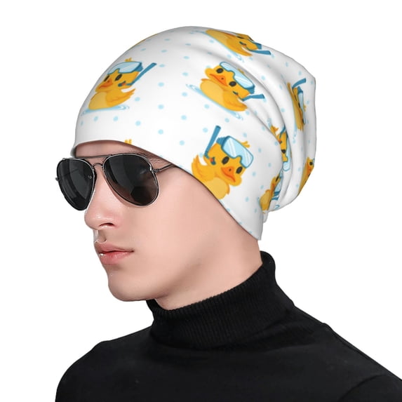 Beanie for Men and Women, Cartoon Cute Duck Diving Goggles Cozy Winter ...