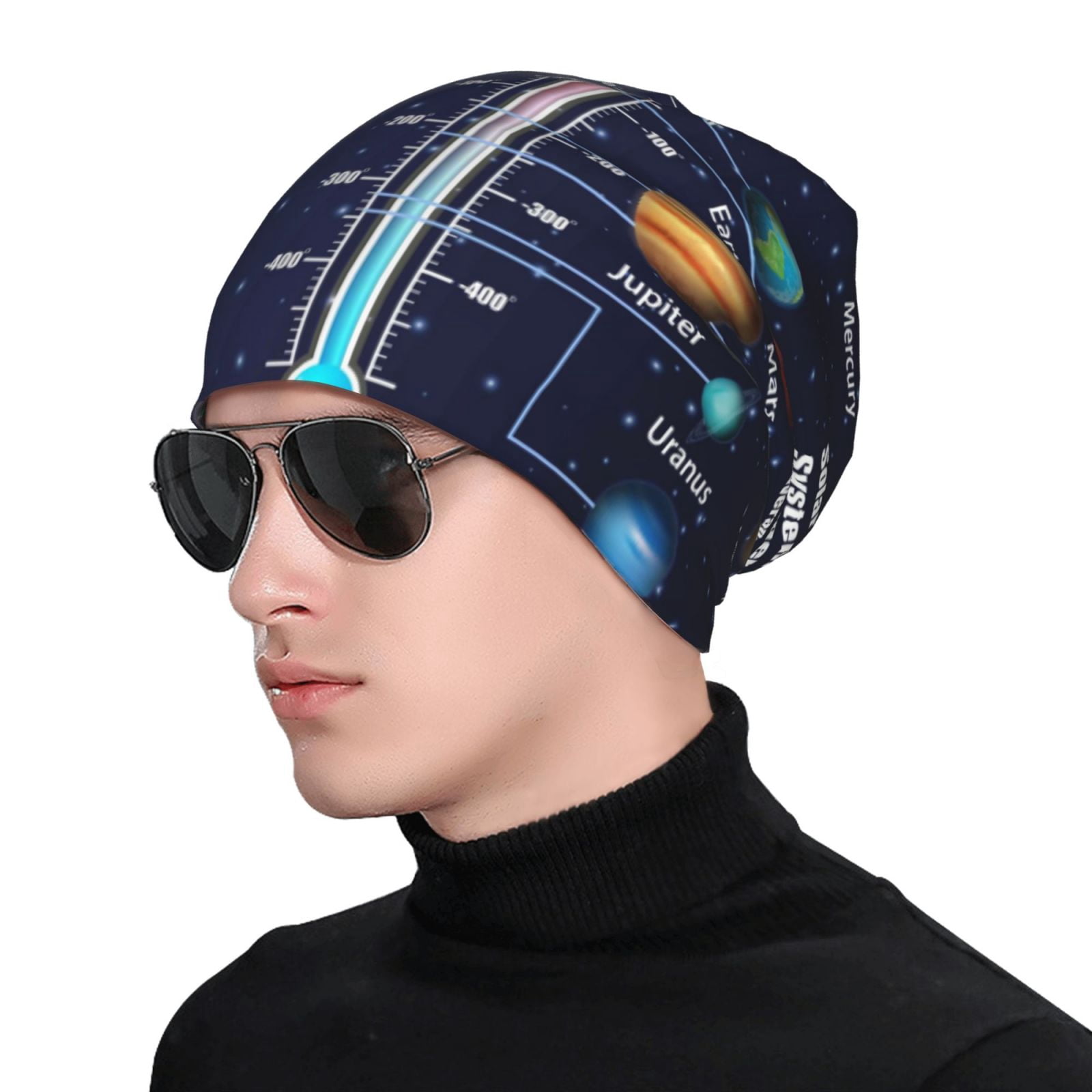 Beanie for Men and Women, Solar System Temperatures Diagram Cozy Winter ...