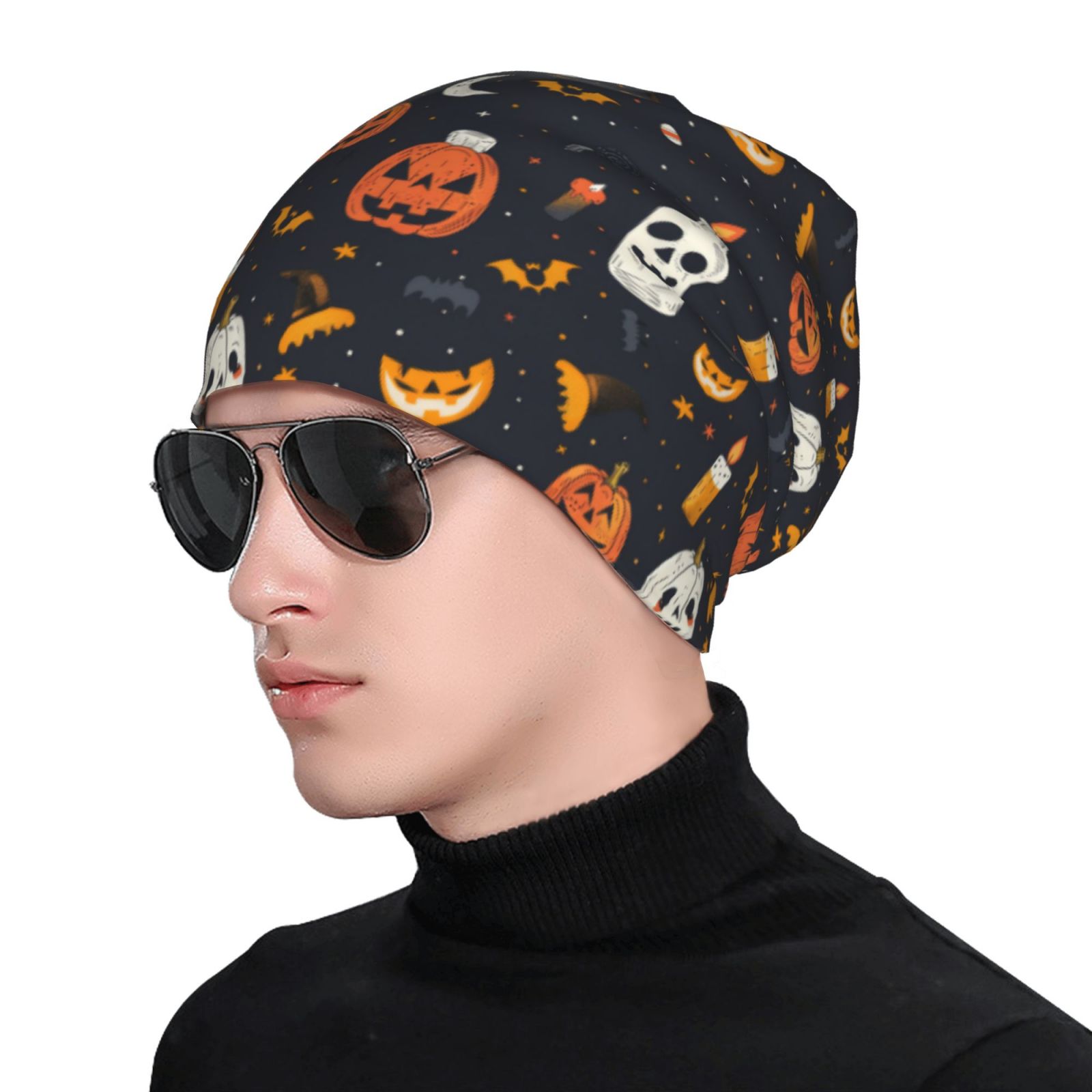 Beanie for Men and Women, halloween spooky fun pumpkins bats Cozy ...