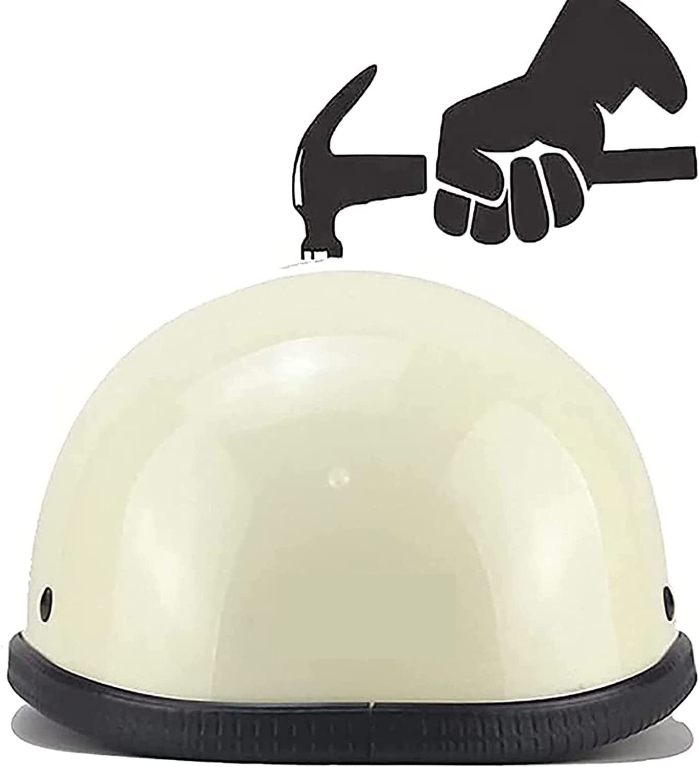 Beanie Motorcycle Half Helmet, DOT Certification Adult Skull Cap Retro ...