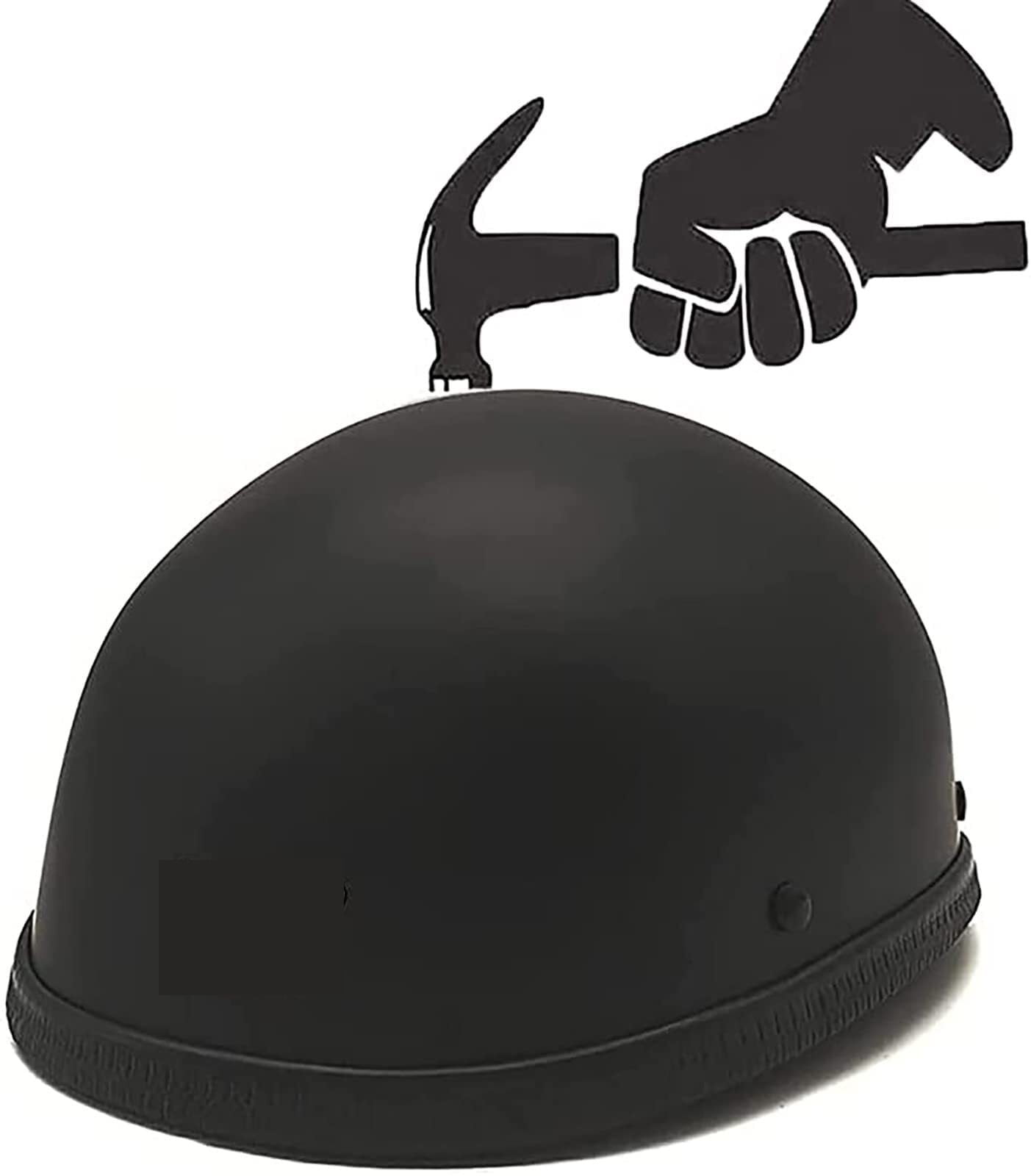 Beanie Motorcycle Half Helmet, DOT Certification Adult Skull Cap Retro ...