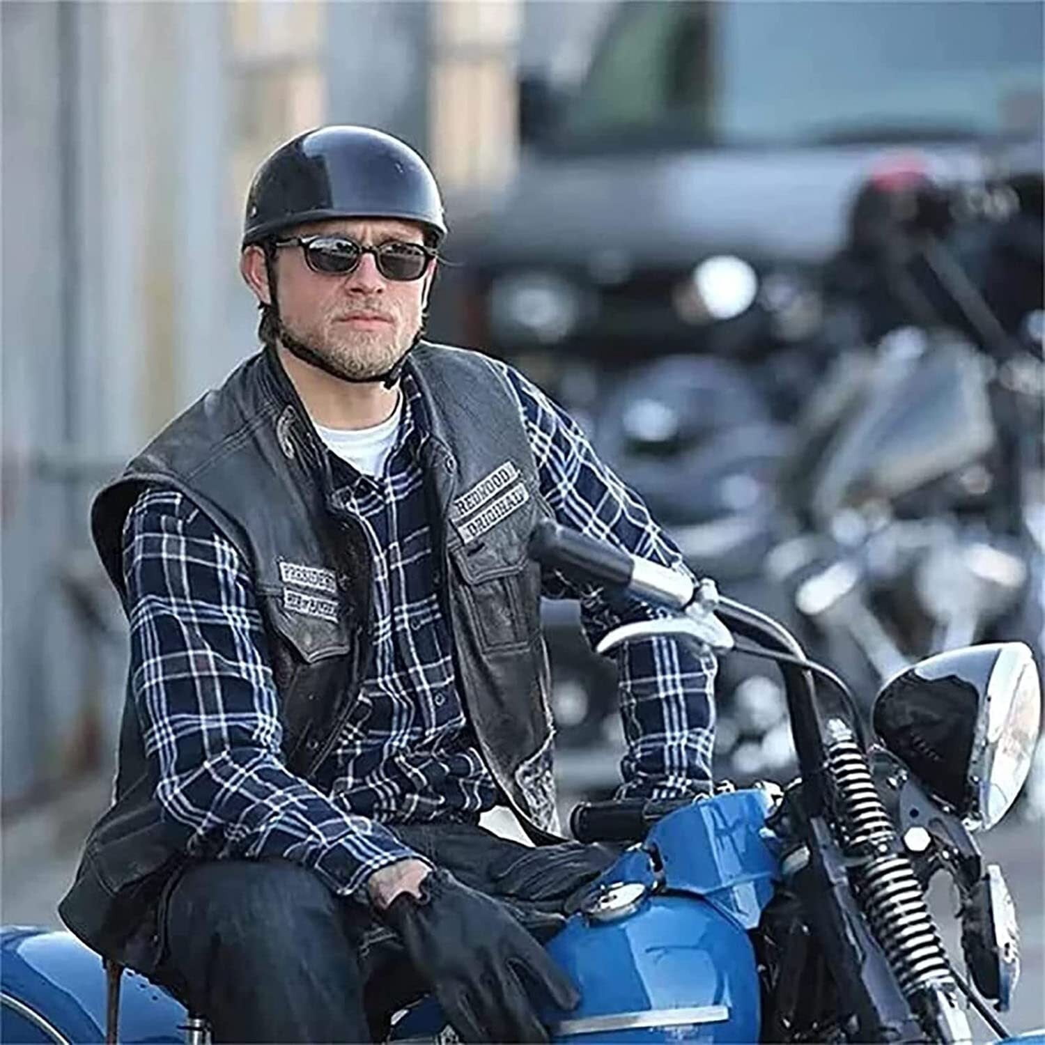 Beanie Motorcycle Half Helmet, DOT Certification Adult Skull Cap Retro ...