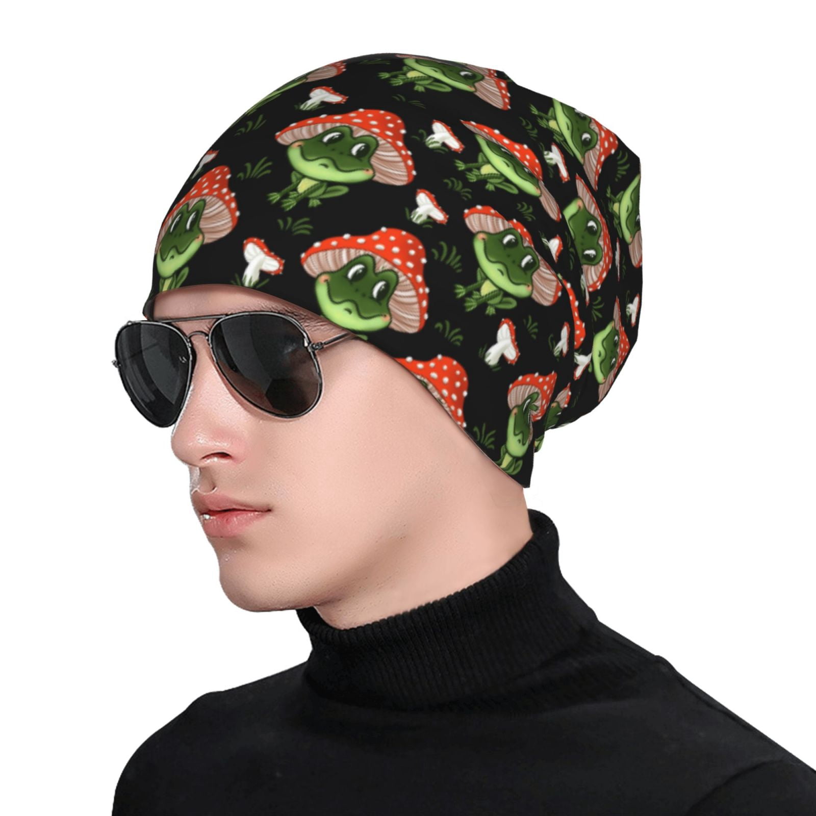 Beanie for Men and Women, Frogs In Mushroom Hats Cozy Winter Hat ...