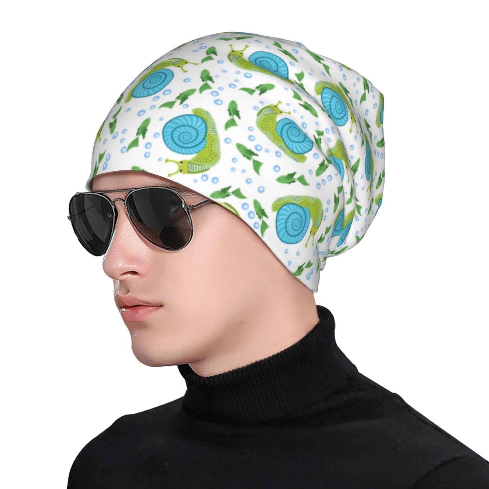 Beanie for Women Men, Blue Green Slug Fish Soft Beanie Hats Winter Knit ...