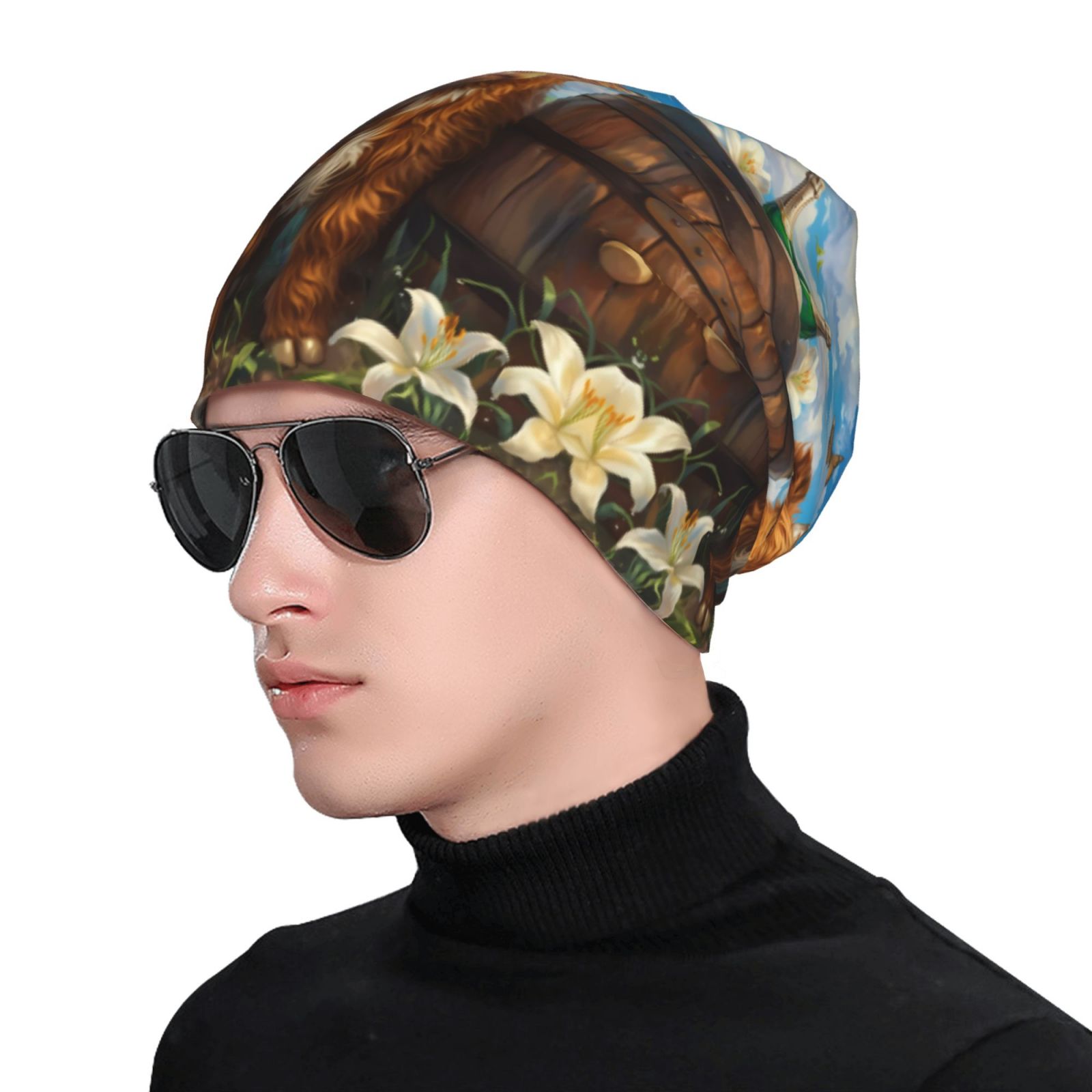 Beanie for Women Men, Calf Butterflies Lilies A Soft Beanie Hats Winter ...
