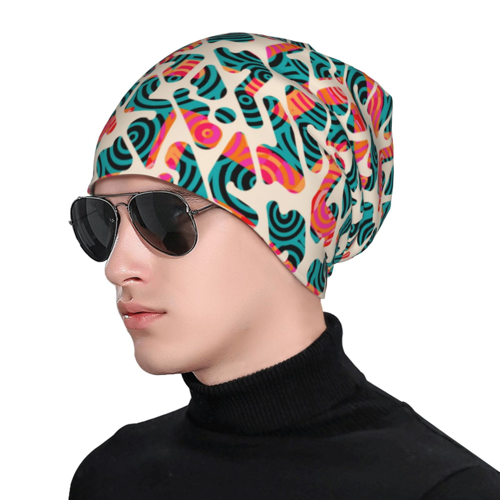 Beanie for Women Men, Circular Pattern Camouflage Soft Beanie Hats ...