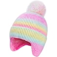 Beanie with Ear Flaps for Boys Girls Pom Knit Hats Fleece Lining Winter ...