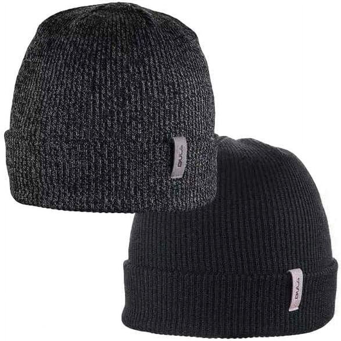 Beanies Bula Merino Wool Blend 2 Pack (One Size) (Black & Grey ...