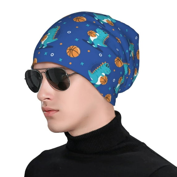 Beanies Hats for Men Women - Dinosaur basketball Soft Breathable Chemo ...