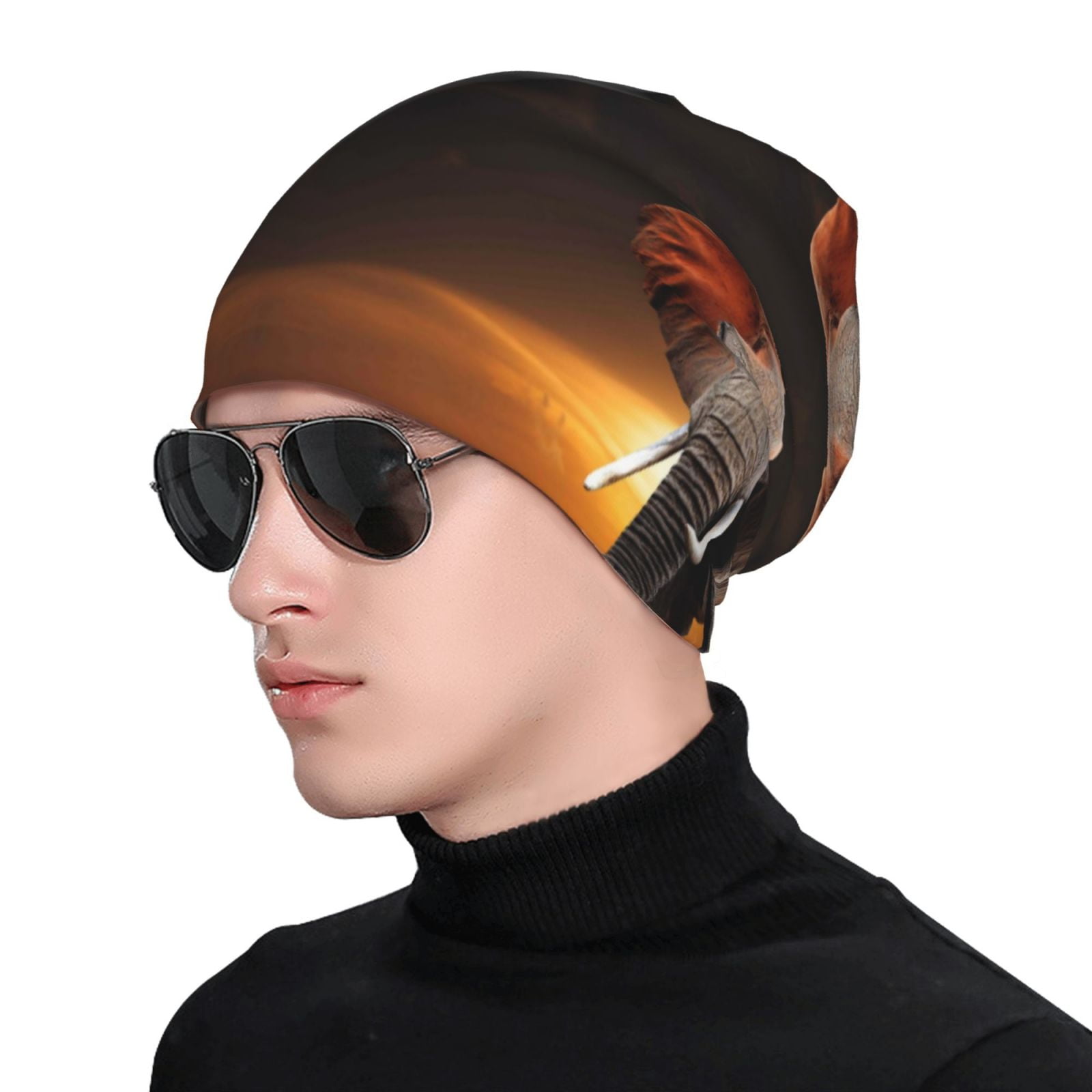 Beanies Hats for Men Women - Elephant Sunset in Kenya Soft Breathable ...