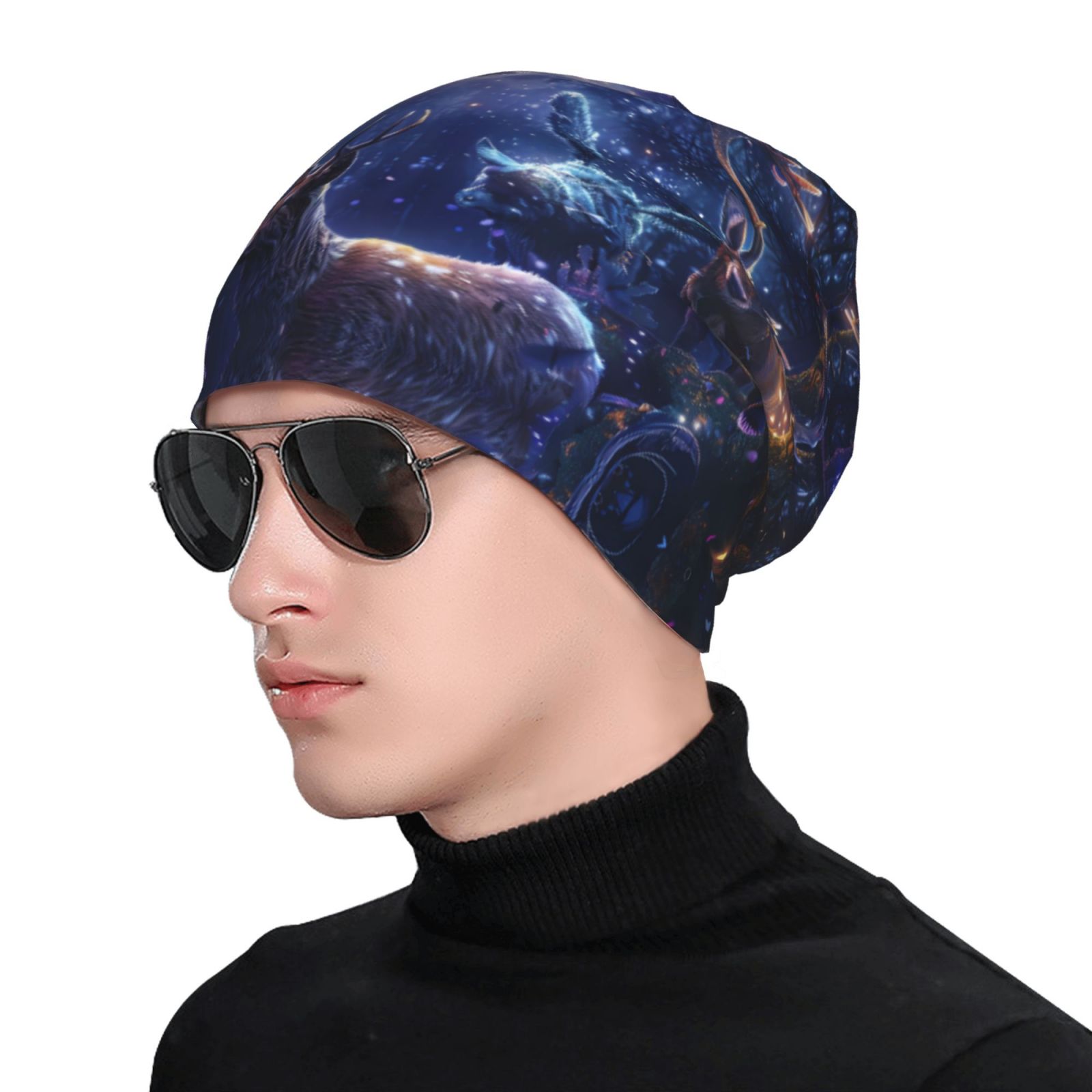Beanies Hats for Men Women - Enchanted Forest Stag Gathering Soft ...
