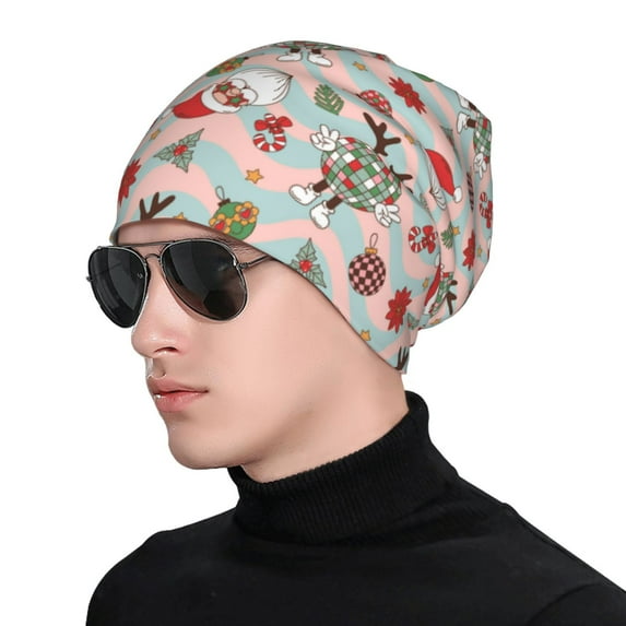 Beanies Hats for Men Women - Groovy Retro Santa Soft Breathable Chemo ...