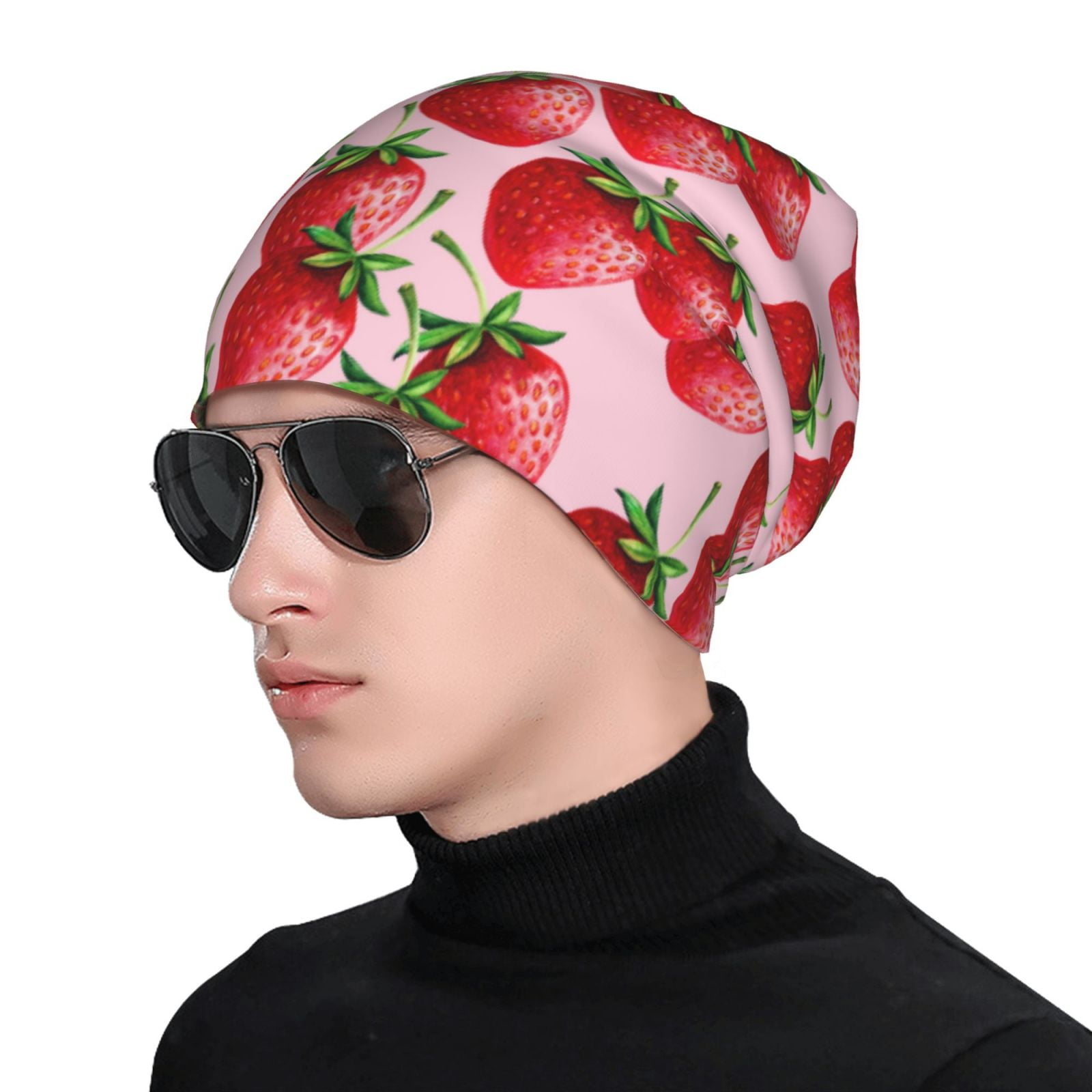 Beanies Hats for Men Women - Strawberry funny Soft Breathable Chemo ...