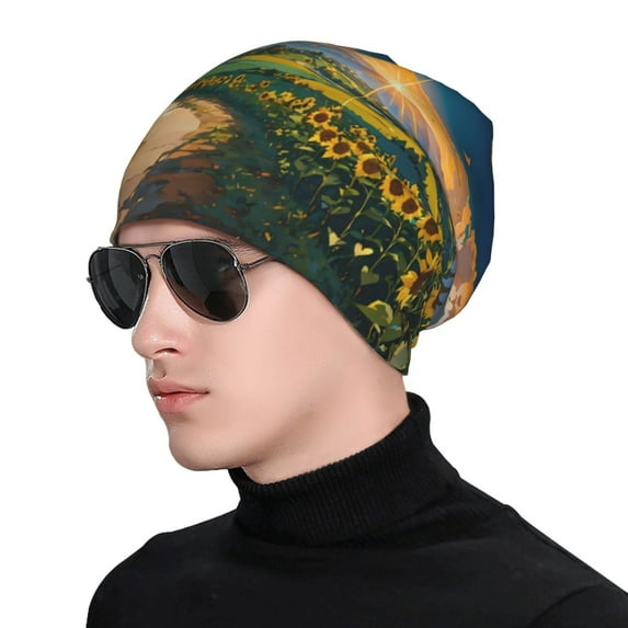 Beanies Hats for Men Women - Sunflowers At Sunset Soft Breathable Chemo ...