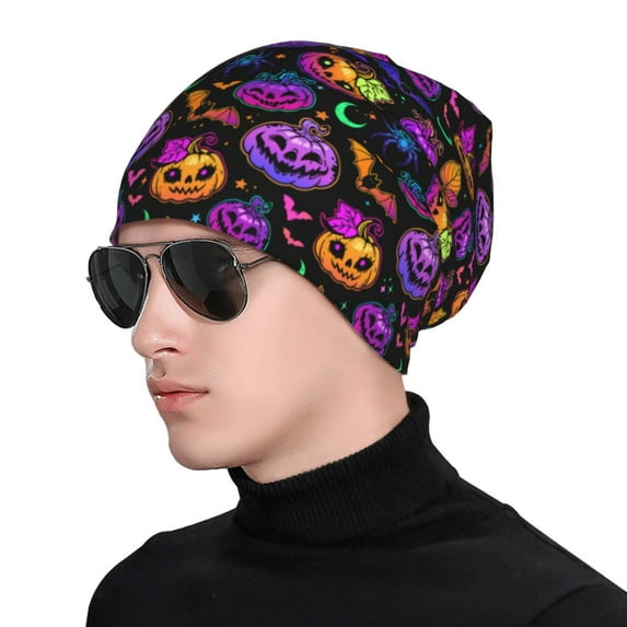 Beanies Hats for Men Women - colorful halloween pumpkin Soft Breathable ...