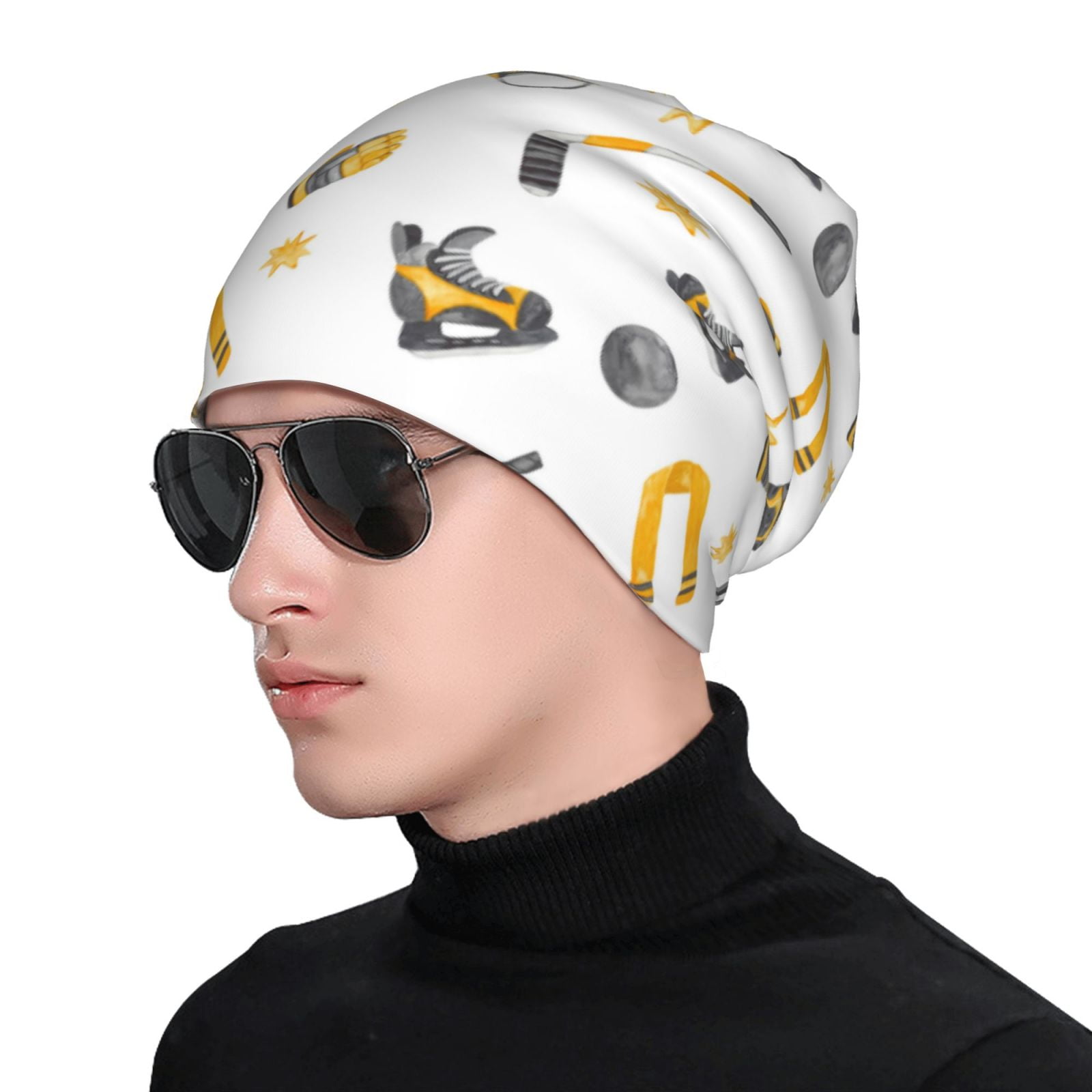 Beanies Hats for Men Women - hockey skates stick puck helmet Soft ...