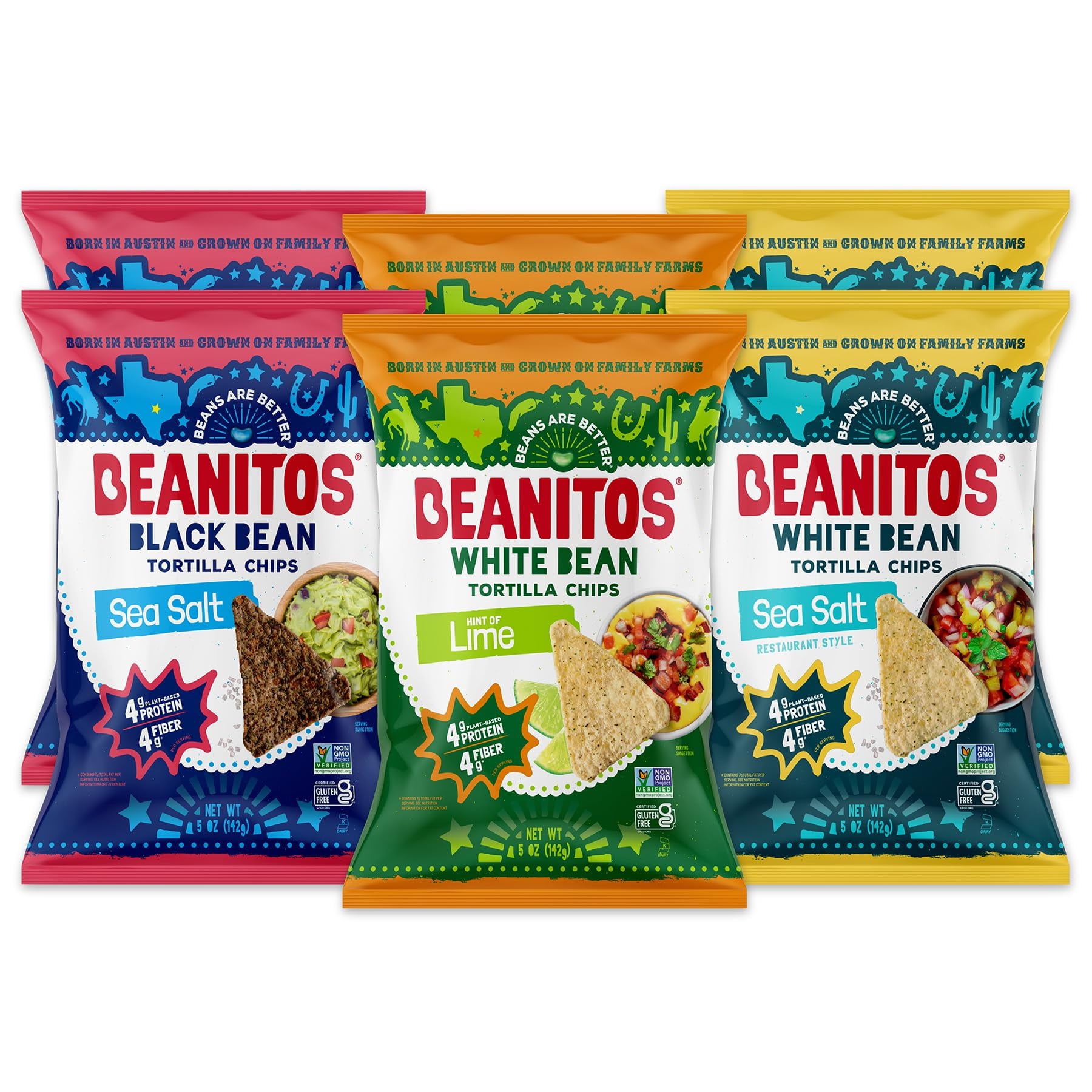 Beanitos Bean Chips - Variety MDA05 Pack - (6 Pack) 5 oz Bag - White ...