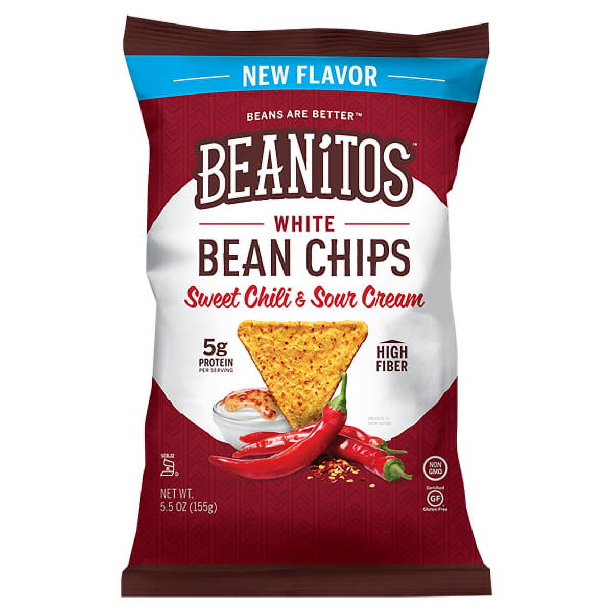 Beanitos Sweet Chili & Sour Cream White Bean Chips 5.5 oz Bags - Pack ...