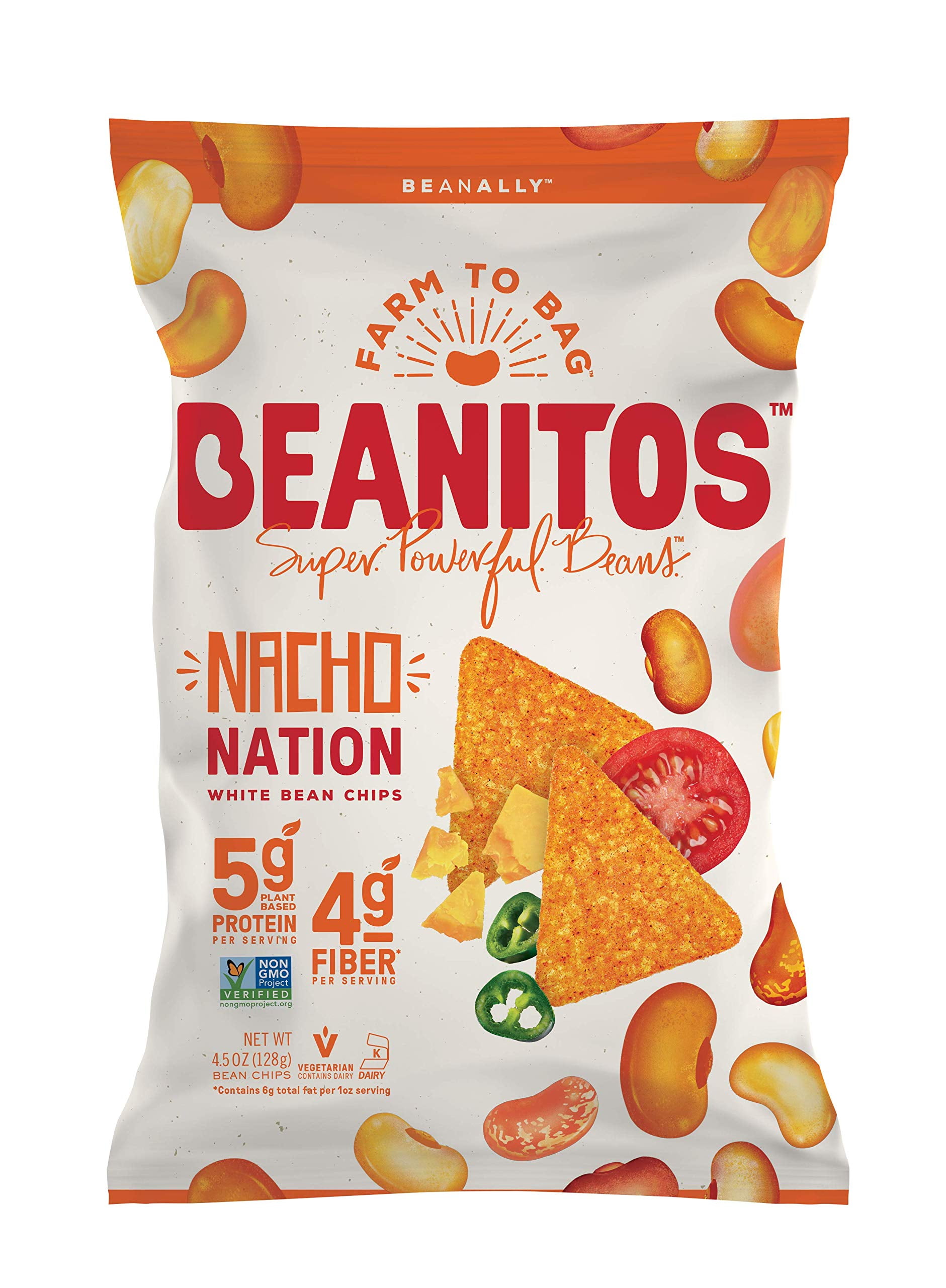 Beanitos White Bean Chips AIF4 - Nacho Nation - 6 oz Bag - White Bean ...
