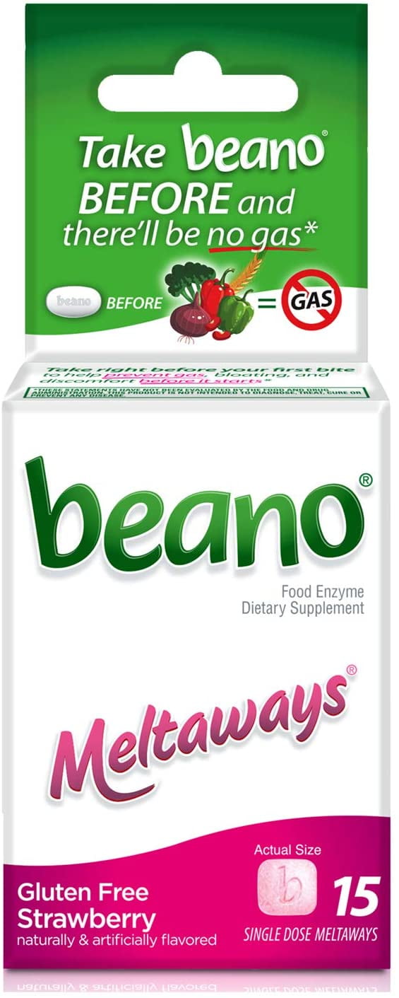Beano Meltaways, Gas Prevention & Digestive Enzyme Supplement ...